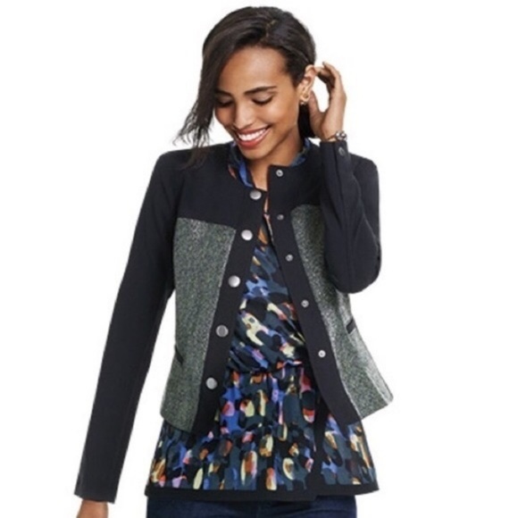 CAbi | Jackets & Coats | Cabi 336 Media Jacket Blazer Black Panel Block ...